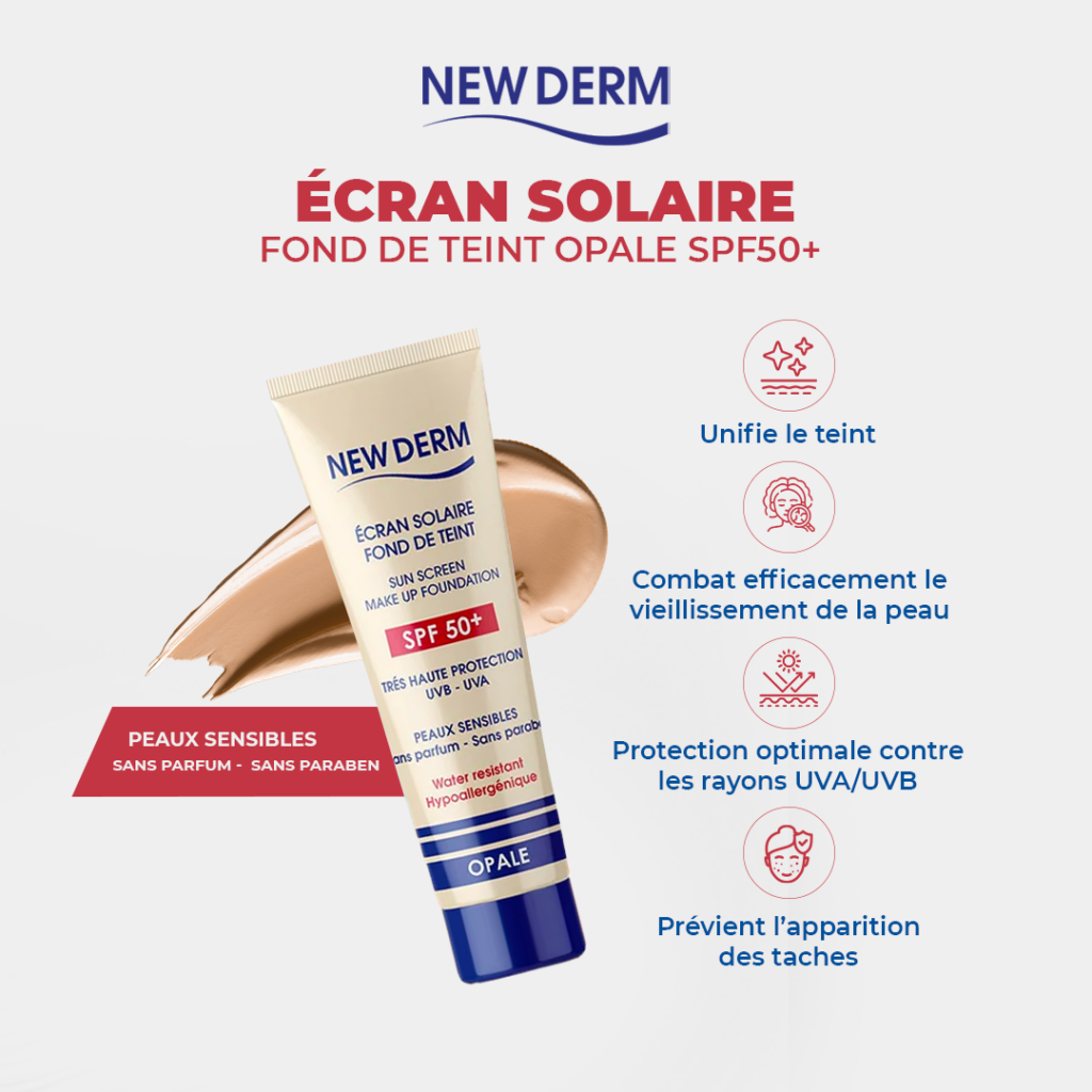 NEW DERM Crème solaire SPF50+ Opale - Beautymall
