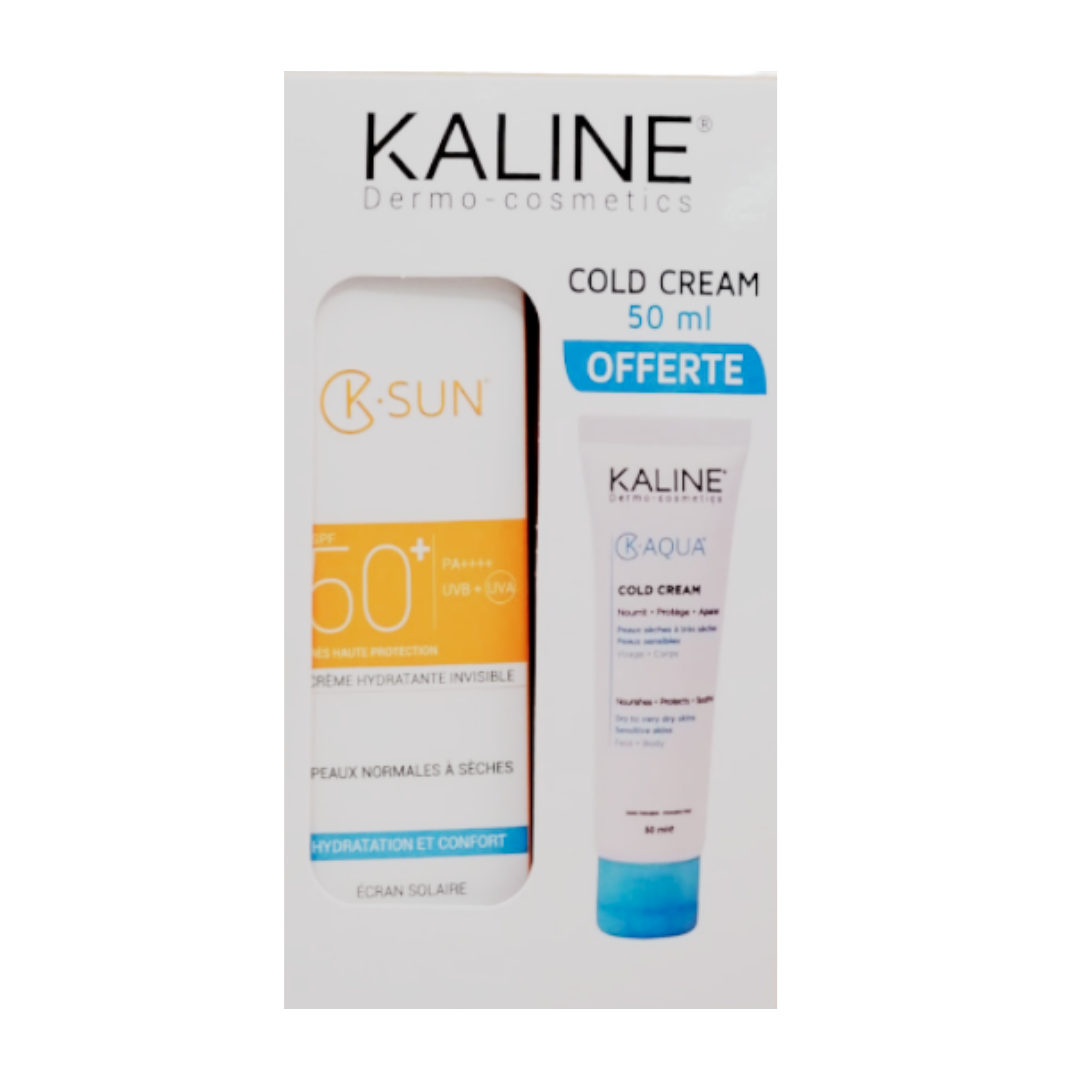 Kaline k.sun ecran invisible Peaux Normales a seches 50ml+k.aqua cold ...