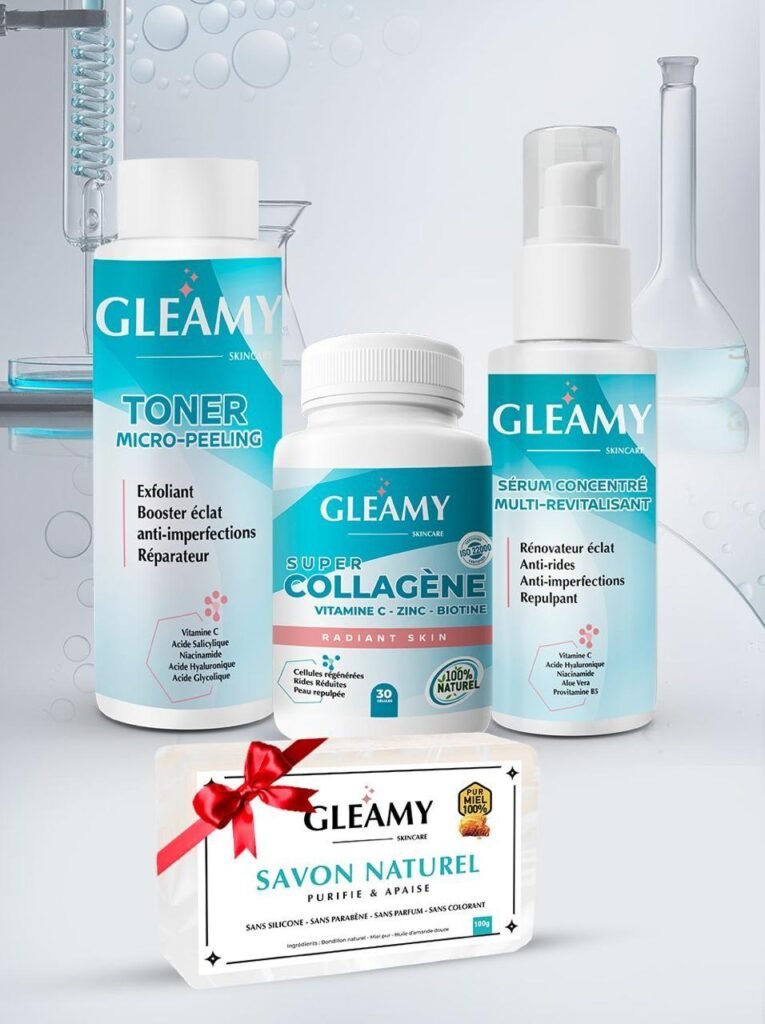 Gleamy Routine Peau Complete Toner 100ml + Collagene Boite de 30 ...