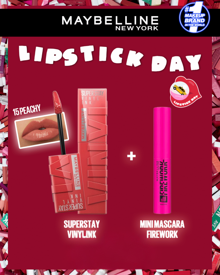 MAYBELLINE 15 SUPERSTAY VINYL INK PEACHY = MINI MASCARA FIREWORK ...